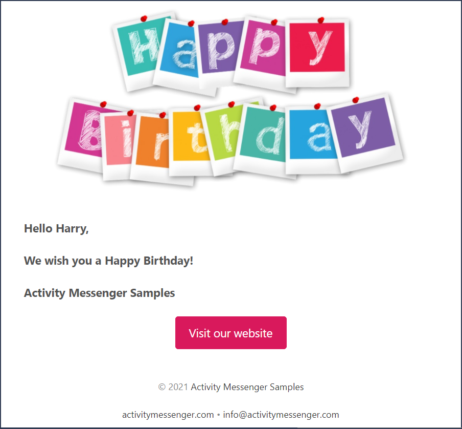 Activity Messenger Help | Happy birthday wishes | Activity Messenger