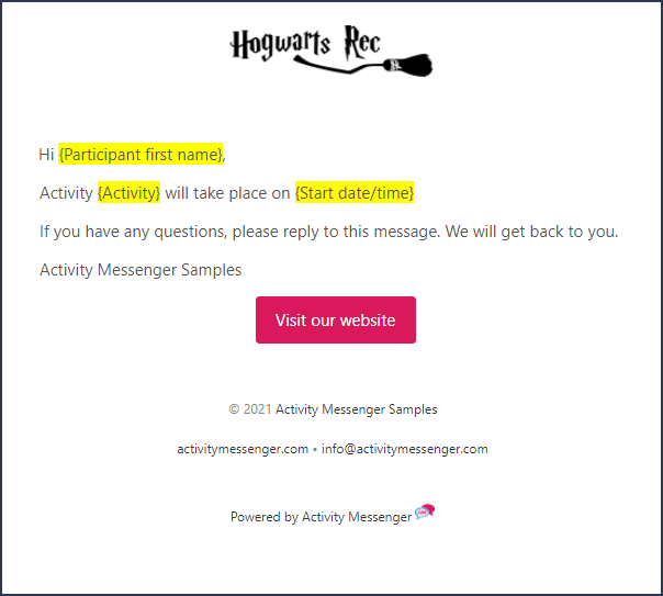Activity Messenger Help | Class reminder | Activity Messenger